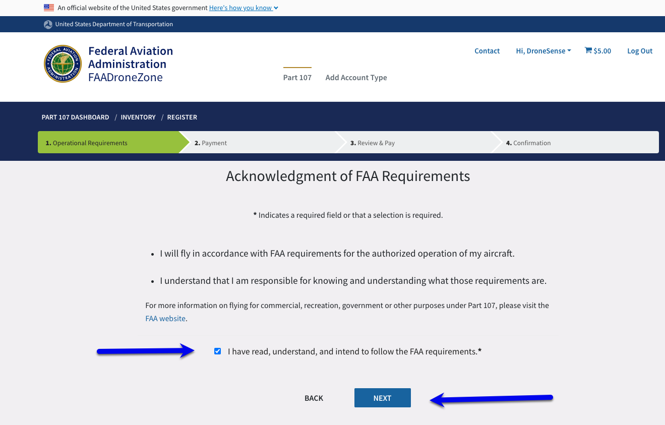 FAA Registration – DroneSense Support