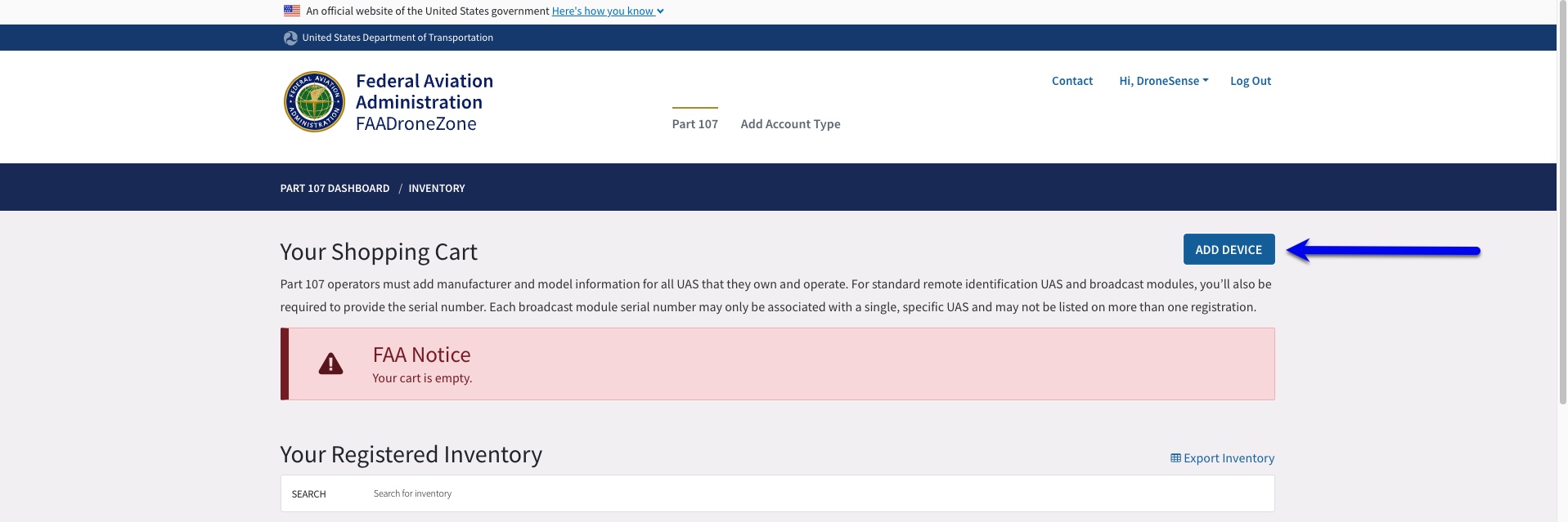 FAA Registration – DroneSense Support