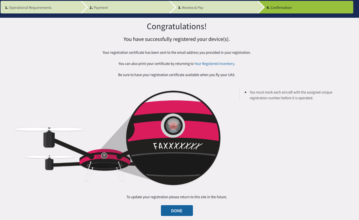 FAA Registration – DroneSense Support